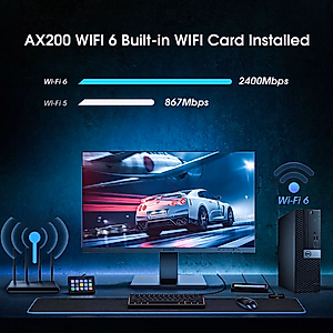 Dell OptiPlex 5050 Desktop Computers PC, 32GB Ram DDR4 512GB M.2 NVMe SSD, AX200 Built-in WiFi 6, Bluetooth 5.2 HDMI, i5-6500 3.2GHz, Dual Monitor Support, RBG Speaker, Refurbished Computer (Renewed)