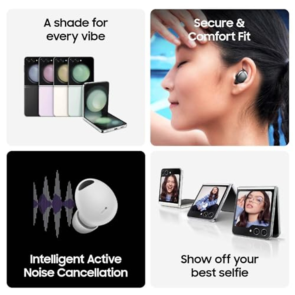 SAMSUNG Z Flip 5 Cell Phone (Mint) + $149.99 Buds 2 Pro (Graphite) 256GB Unlocked Android Smartphone w/Foldable, Compact Design, 12MP Camera, True Wireless Bluetooth Earbuds w/ANC, US Version