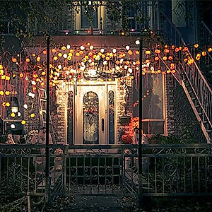 2 Pack Halloween Decoration Pumpkin String Lights, 9.8ft Total 40 LED Battery Operated 3D Halloween Light, Outdoor Decorative Lights for Patio, Garden, Gate, Yard, Halloween Christmas Decoration