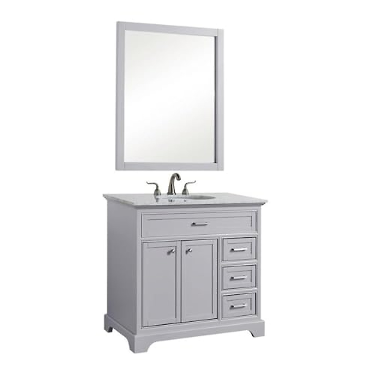 Elegant Kitchen and Bath 36 inch Single Bathroom Vanity Cabinet Set - Light Grey