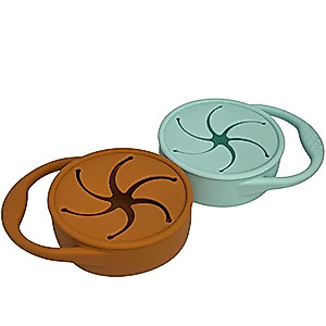 BraveJusticeKidsCo. | Snack Attack Silicone Baby Snack Cup | 2 pack | Collapsible Snack Cup (Honey Ginger and Island Paradise)