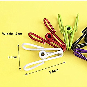 50pcs Steel Wire Clip,Colorful Vinyl-Coated Windproof Clothespin(Mixed Colors) by Alimitopia