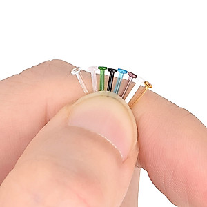 YOFANST 8pcs 20G Glass Nose Studs Pin Bone Colorful Septum Set Nose Piercing Jewelry for Women Men