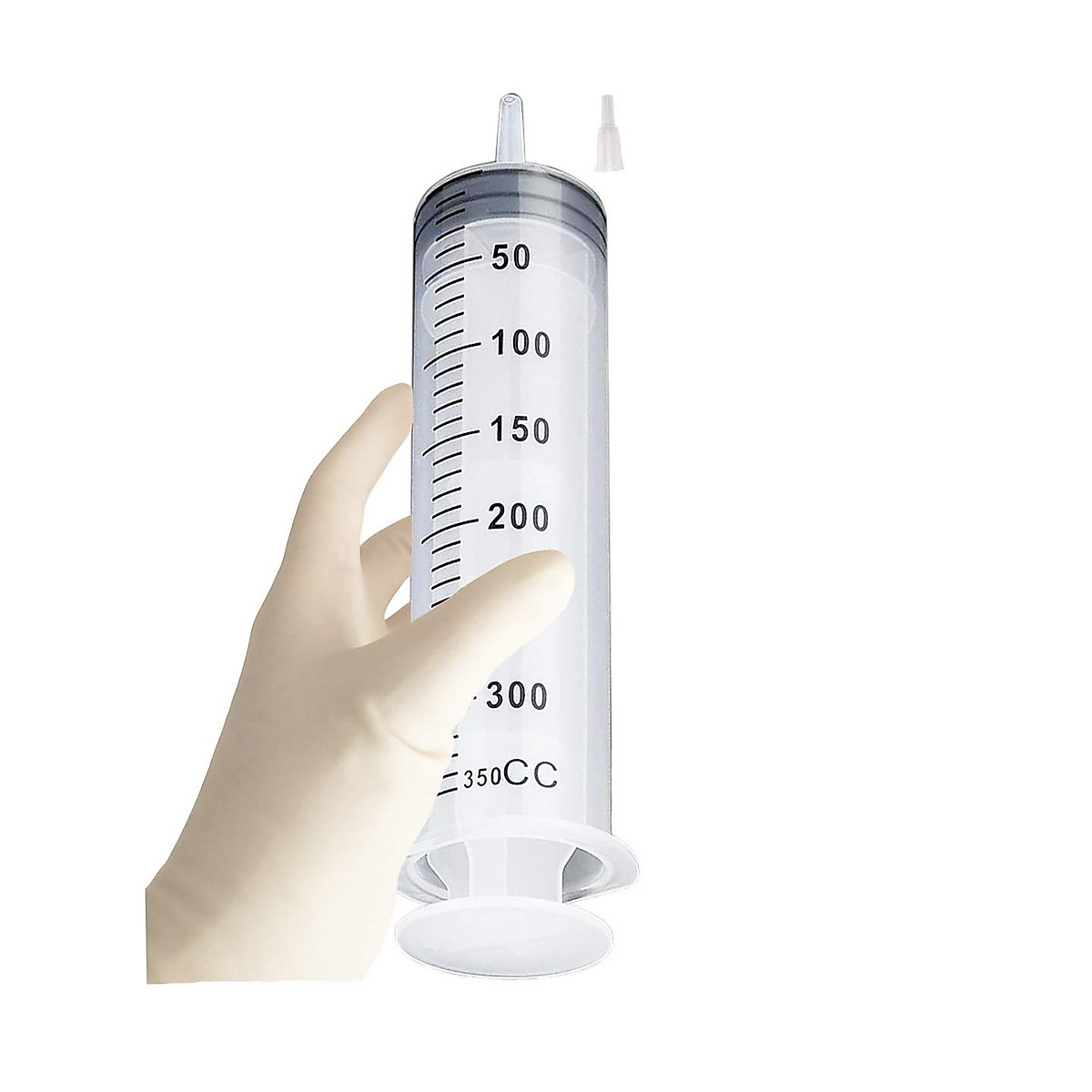 350ml Syringe with Adapter, Plastic Large Syringe without Needle for Scientific Lab Supplies, Pet Feeding Syringe Disposable, Liquid Measurement and Automotive Syringe Injection