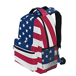 Nander Backpack Travel American Flag School Bookbags Shoulder Laptop Daypack College Bag for Womens Mens Boys Girls