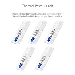 StarTech.com Thermal Paste, Metal Oxide Compound, Pack of 5 Re-sealable Syringes (1.5g / each), CPU/GPU Thermal Grease Paste (SILV5-THERMAL-PASTE)
