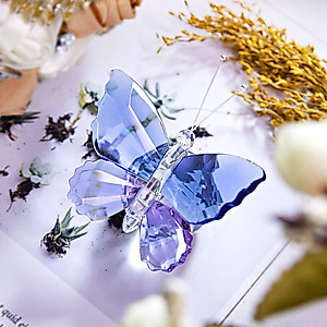 H&D HYALINE & DORA Crystal Cut Butterfly Animal Ornament Decoration for Office Table Home Bedroom