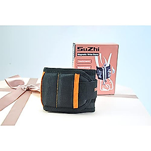 SuZhi Magnetic Wristband for Holding Screws, Magnetic Tool Holder Strip, Magnetic Screw Holder -15pcs Strong Magnets for Holding Screws,Nails for reparing Under The car, Climbing high