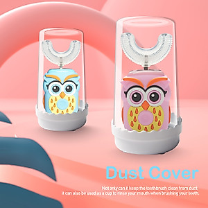 Kids U Shaped Electric Toothbrush 5 Models 4 Replacement Head Wireless Charging Children's Toothbrushes,Suitable for Toddlers 1-2 Years Old and Children 2-12 Age(Pink)