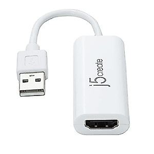 j5create USB to HDMI Display Adapter- USB to HDMI 1080P Cable Converter Adapter for Windows (JUA195)