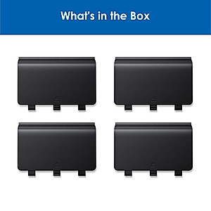 4 Pack Battery Back Cover for Xbox One/One S/One X Controller [NOT for Xbox Series X/S], Avorast Replacement Battery Back Shell Covers Compatible with Xbox One, One S, One X Controllers (Black)