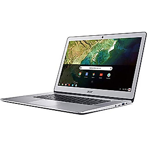 Acer Chromebook 15, Intel Celeron N3350, 15.6" Full HD Touch, 4GB LPDDR4, 32GB Storage, Google Chrome, Pure Silver, CB515-1HT-C2AE, 15-15.99 Inches