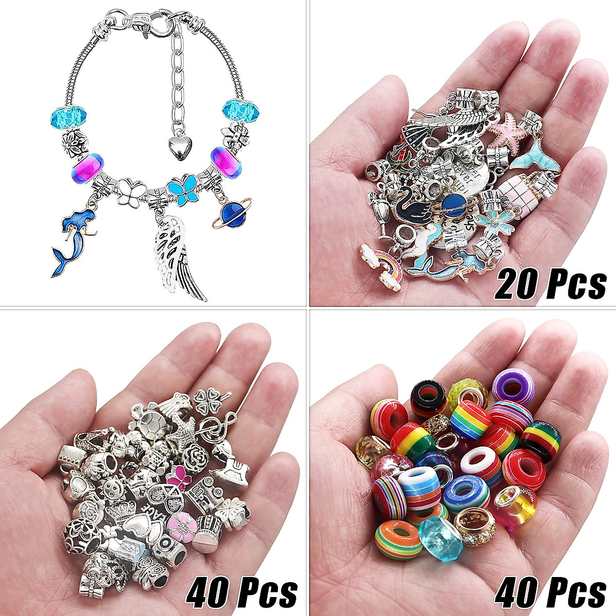 Jewelry Making Kit for Girls 8-12, 110Pcs Charm Bracelet Making Kit For Girls Ages 5-7-12, Girls Jewelry Making Kit Bracelet Kit For Kids 10-12 DIY Necklace Kids Birthday Gifts for 7+ Year Old Girls