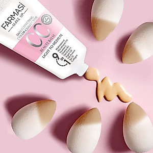 FARMASi CC Color Control Cream, Natural and Flawless Finish, Enriched Formula with Multimineral & Spf 25+, All-Day Hold, All Skin Types, 1.7 fl. oz, Light to Mediuum