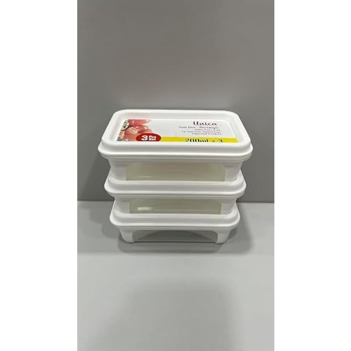 Unica Food Storage Containerwith Airtight Lid, Nestable Storage Boxes for Cereal, Snacks, Microwave, Dishwasher & Freezer Safe, Set of 3, White, 7 oz, 2.94x2.94x1.58 in