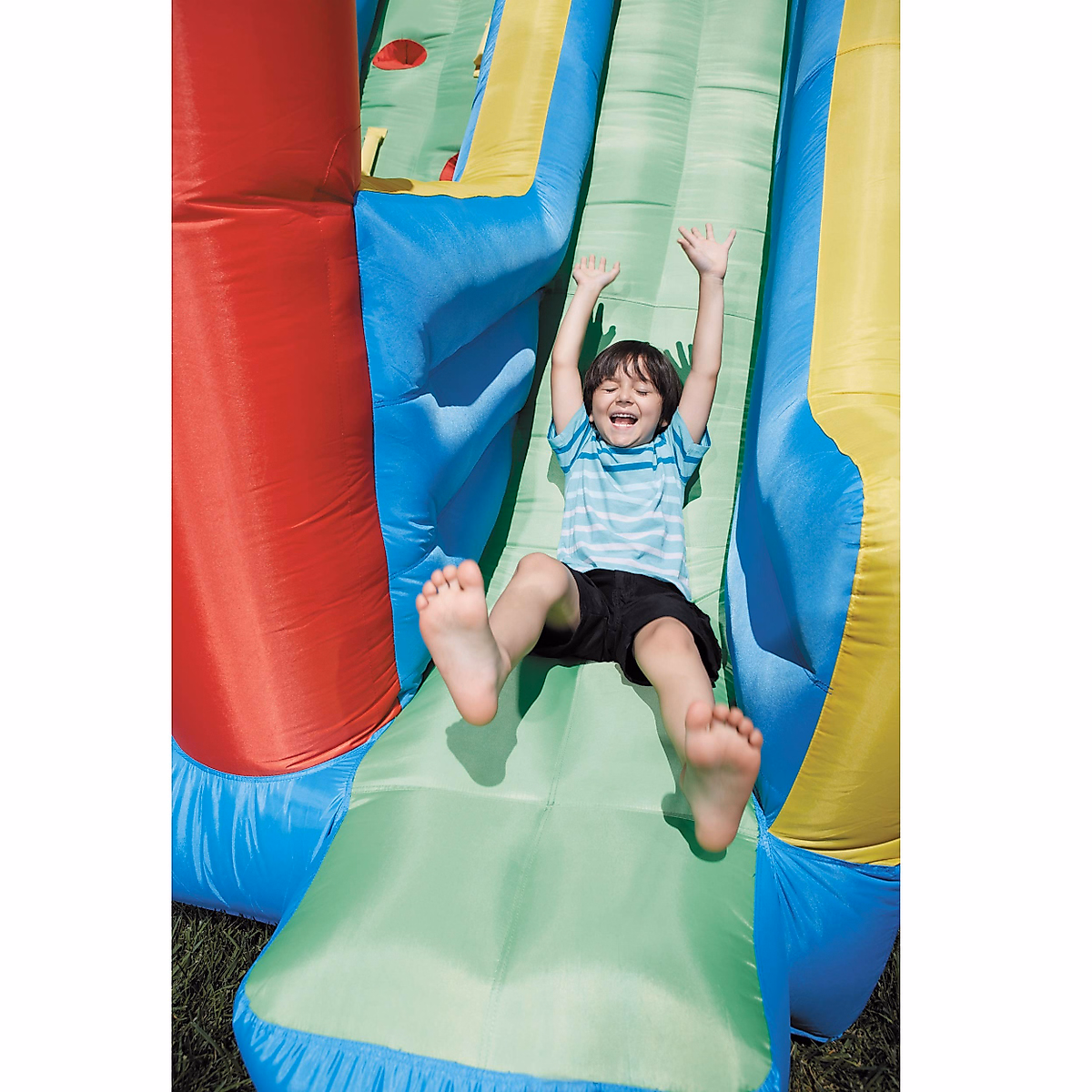Little Tikes Giant Inflatable Slide Bouncer with Heavy Duty Bouncer, Multicolor, Model: