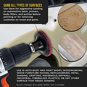 Dura-Gold 2" Diameter Surface Conditioning Discs Maroon Medium Sanding Grit (Box of 25) - R-Type Quick Change Roll Lock Connection