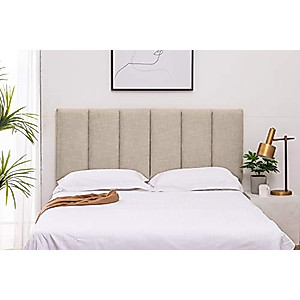 Haobo Upholstered Headboard Foldable King Size Headboards Eastern King/California King Linen Panel with Height Adjustments