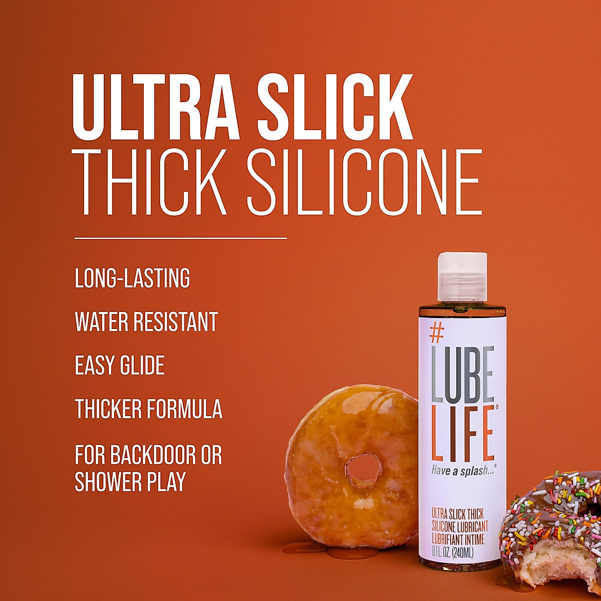 #LubeLife Ultra Thick Slick Silicone-Based Lubricant, Water Resistant, Thick Silicone Lube for Men, Women and Couples, 8 Fl Oz