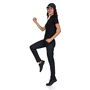 Three Sixty Six Women’s Quick Dry Golf Pants 30 Inch Inseam - Lightweight 4-Way Stretch, Moisture Wicking, Anti-Odor, UPF 50+ Jet Black