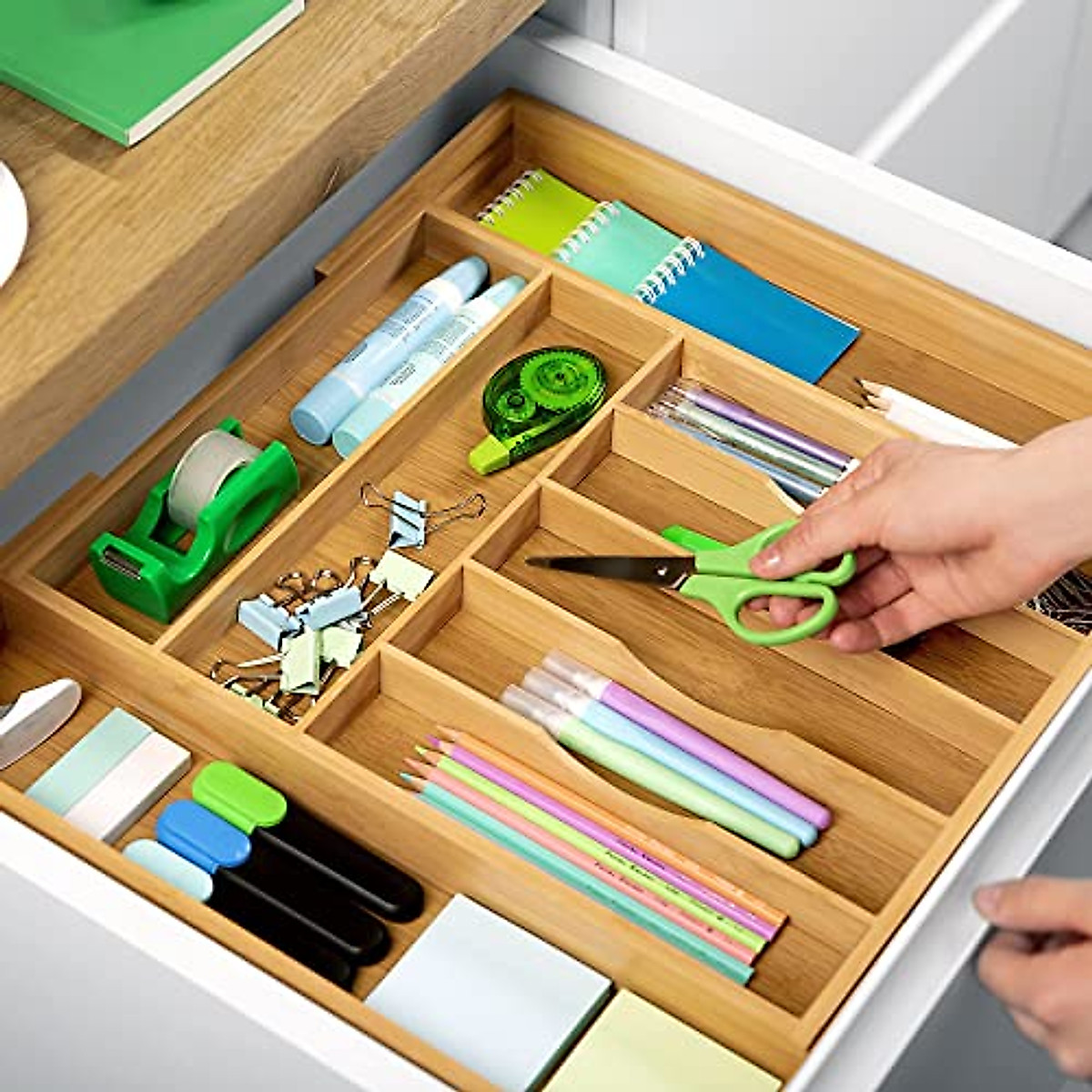 ROYAL CRAFT WOOD Expandable Silverware Drawer Organizer with Small Drawer Dividers