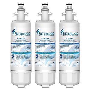 Filterlogic 469690 ADQ36006101 Refrigerator Water Filter, Replacement for LG® LT700P®, Kenmore® 9690, 46-9690, 469690, ADQ36006102, LT700PC, WSL-3, LFXS30766S, LFXC24726D, Pack of 3