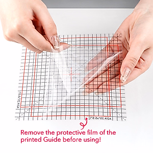 Briartw 4.75x6 Grip Mat with Printed Guides,Multi-Use Non-Slip Sticky Mats Fit in Mini-size Stamp Positioning Tool,Photopolymer Mat for Centering & Aligning Tape-free Stenciling Ink Blending