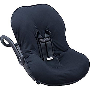 JYOKO Kids Universal Padded Cover Liner for Baby car seat Gr 0/100% Cotton Made (Compatible with Maxi COSI, Chicco, Britax and More) (Black Series)