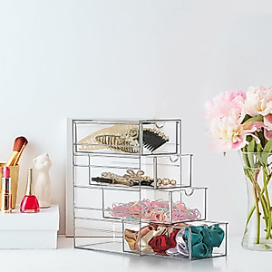 ELLDOO Coffee Pod Holder with 4 Drawers, Acrylic Coffee Pod Organizer for K Cup Espresso, Clear Coffee Capsule Storage Holder Desk Organizer Box for Coffee Bar Office Home Coffee Station Counter