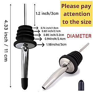 LanMa Olive Oil Spout Pourer, 2PCS Stainless Steel Liquor Bottle Pourers Spouts with Rubber Dust Caps