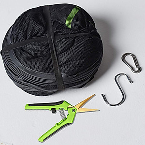 PROTITOUS 6 Tier Black Mesh Zippered Herb Drying Rack Hanging Dryer Dry Net with Pruning Shear for Hydroponics