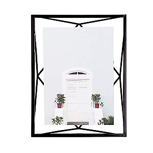 Umbra Prisma Picture Frame, 5x7 Metal Photo Display for Desk or Wall, 5" x 7", Black