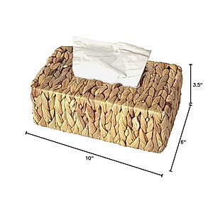 Vintiquewise Water Hyacinth Wicker Tissue Box Cover (Rectangle)