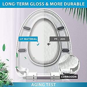 Elongated Toilet Seat - Heavy Duty Toilet Lid with Thick Premium UF Material, Soft Close & Quick Release, Top Fix to Install and Clean for Most Brand Standard Toilet Seats by WEKEY - White