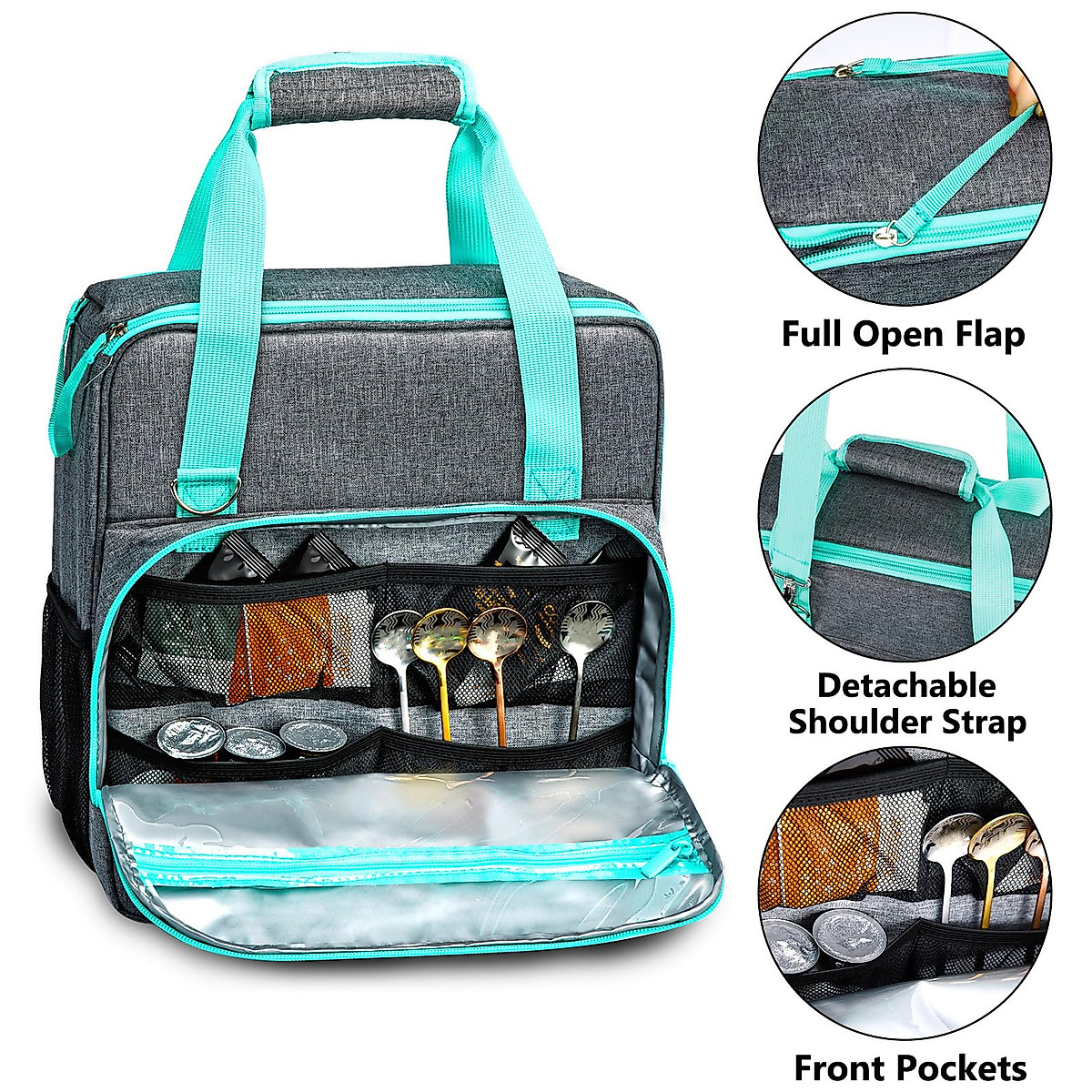 BAGSPRITE Coffee Maker Travel Bag For Keurig K-Slim, Keurig Coffee Maker, Single Serve Coffee Brewer Carrying Case, Portable Keurig Travel Coffee Maker Bag (Full Open Design Patent Pending)