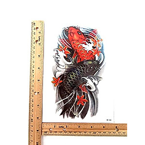 10 sheets dragon yinyang koi large 8.25" half-sleeve arm tattoo good fake tattoos