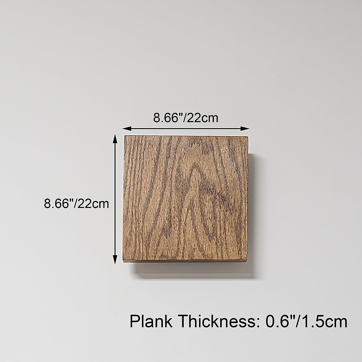 SKIVTGLAMP Nature Wood Wall Sconce Rechargeable Battery Operated LED PIP Motion IR Sensor Wall Lamp, No Drilling Cordless Farmhouse Wall Mounted for Rustic House Number Customizable Square Walnut