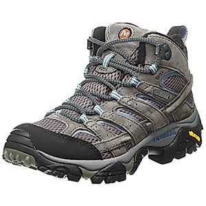 Merrell Women's Moab 2 Mid Waterproof Hiking Boot, Granite, 8 M US
