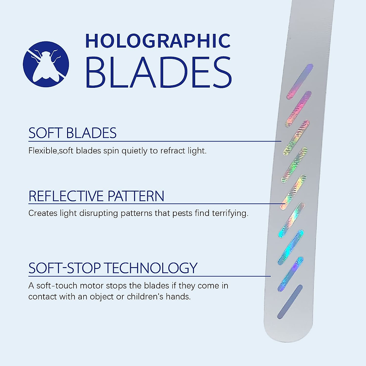 chemotex Fly Fan for Tables Fly Fan for Outdoor Keeps Flies Away Fly Repellent Fans for Outdoor Table Top Bug Repellent Fan with Holographic Blades for Outside, Patios (Black, 4Packs)