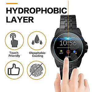 GGOOIG 4-Pack for New Fossil Men's Gen 5E 44mm Screen Protector, 2.5D 9H Hardness Tempered Glass Screen Protector for Fossil Men's Gen 5E 44mm Smartwatch