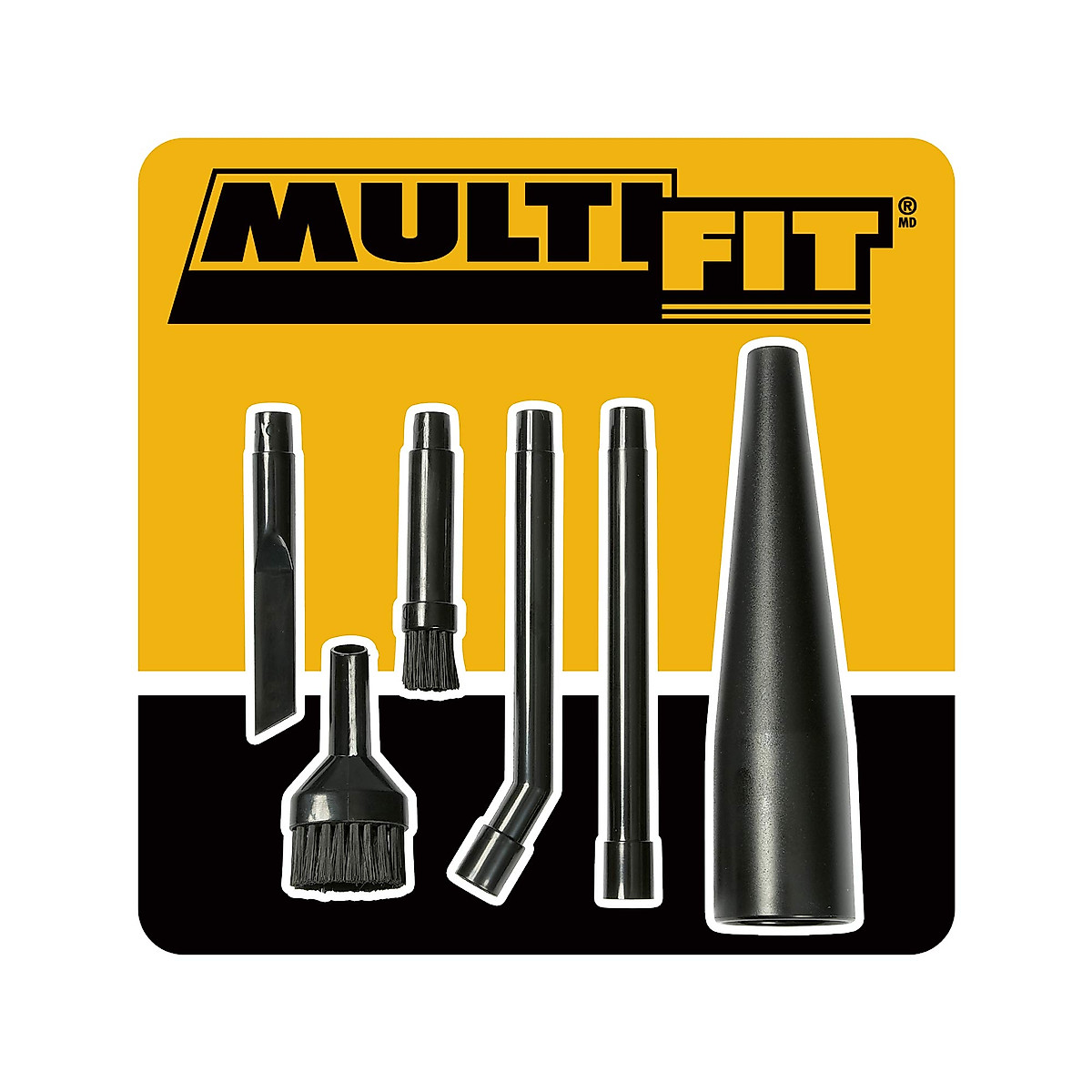 WORKSHOP Wet/Dry Vacs Multi-Fit Wet Dry Vacuum Accessories VT1215 Vacuum Micro Cleaning Kit Vacuum Attachments For Compact Wet Dry Shop Vacuum, Black, 1 pack