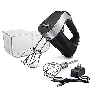 Hamilton Beach Professional Cordless Electric Hand Mixer with Infinite Speed Control, Powerful DC Motor for Effortless Mixing, Quick Recharging, LCD Screen, Whisk, Storage Case, Black (62673)