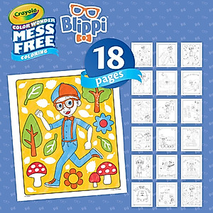 Crayola Blippi Color Wonder Coloring Set, 18 Blippi Mess Free Coloring Pages for Toddlers, Travel Activity, Toddler Toys & Gifts