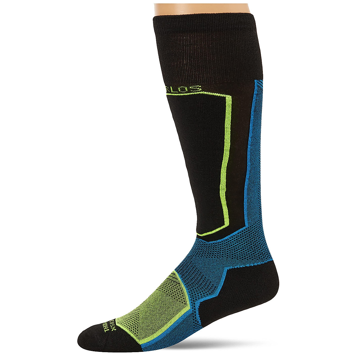 thorlos unisex adult Xski Ultra Thin Over the Calf Skiing Socks, Charged Raven, Small US