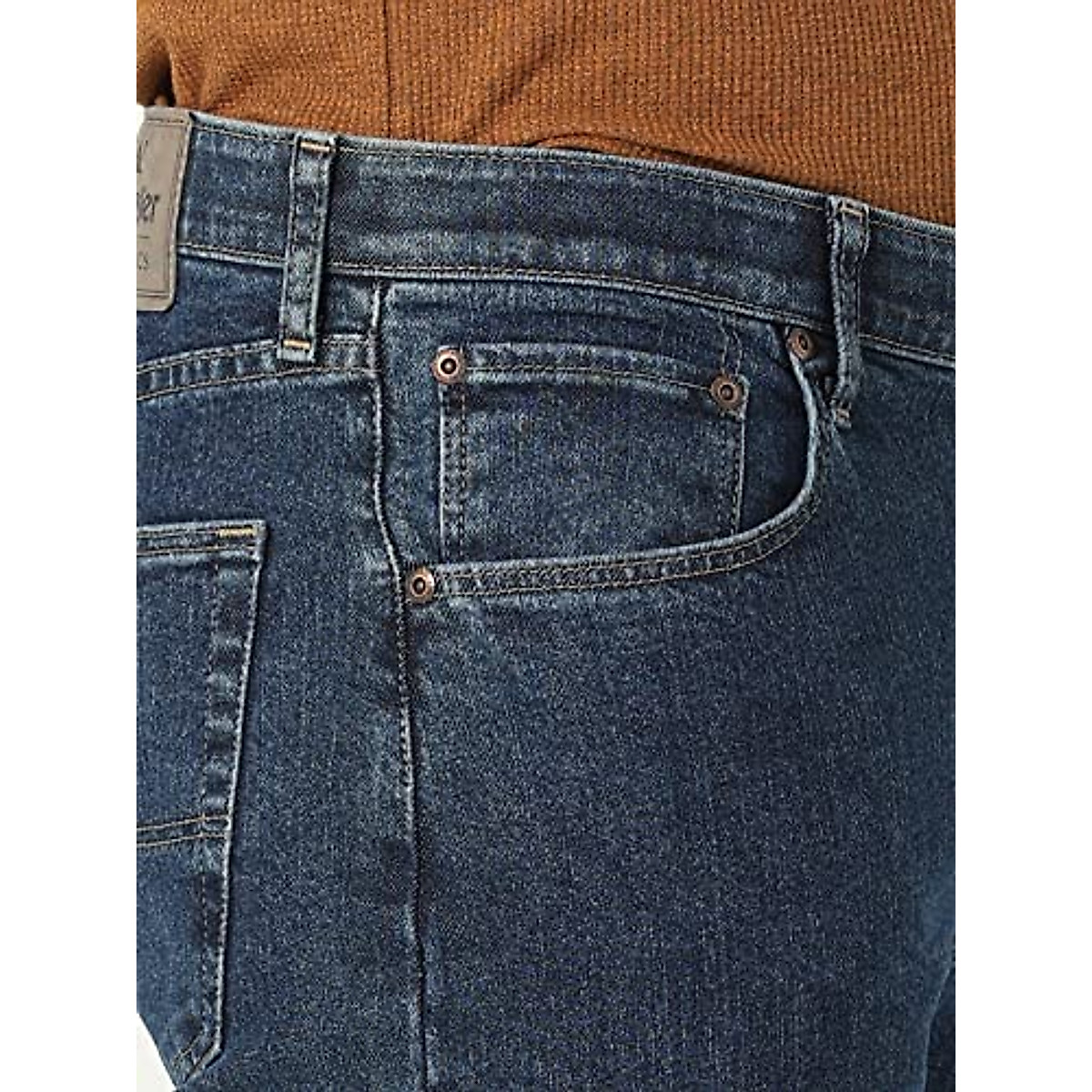 Wrangler Authentics Men's Regular Fit Comfort Flex Waist Jean, Dark Stonewash, 34W x 30L
