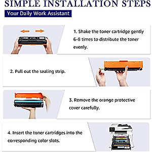 Mooho Compatible 215A Toner Cartridge with CHIP | Replacement for HP 215A Toner Compatible with Pro MFP M182, M183 Series | W2310A 2311A 2312A 2313A Printer (4-Pack)
