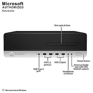 HP EliteDesk 800 G3 Small Form Factor PC, Intel Core Quad i7 6700 up to 4.0 GHz, 16GB DDR4, 3TB, WiFi, BT 4.0, VGA, DP, Win 10 Pro 64-Multi-Language Support English/Spanish/French(Renewed)