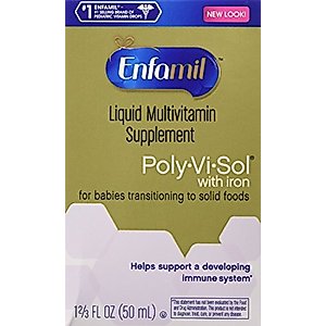 Enfamil Poly-Vi-Sol Multivitamin Supplement Drops with Iron for Infants and Toddlers, 3 Count