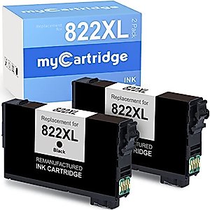 MYCARTRIDGE Remanufactured Ink Cartridge Replacement for Epson 822XL 822 XL T822XL Fit for Workforce Pro WF-4830 WF-3820 WF-4834 WF-4820 (2 Black)