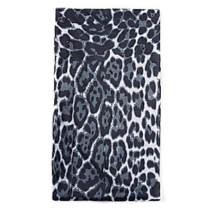 elzama Infinity Loop Jersey Scarf with Hidden Zipper Pocket, Leopard Printed Patterns for Women, Travel Wrap for Fall Winter, Black